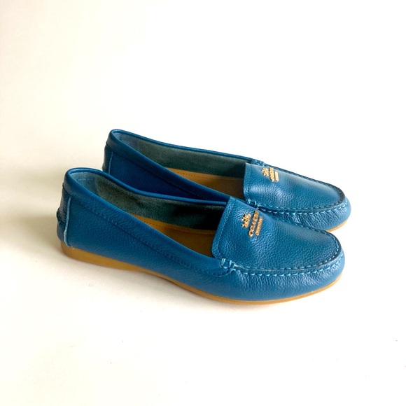 Coach | Shoes | Coach Opal Blue Genuine Leather Loafers Size 75 | Poshmark